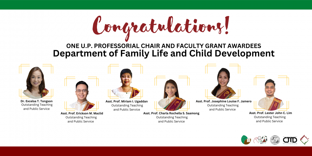 CHE congratulates the ONE UP Professorial Chair and Faculty Grant ...