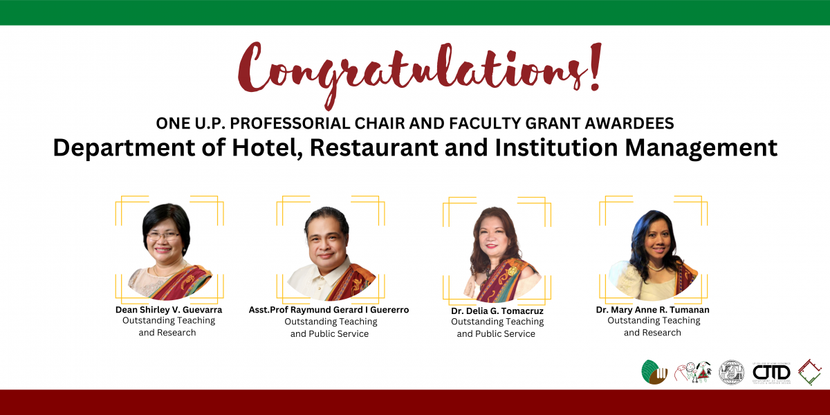 CHE congratulates the ONE UP Professorial Chair and Faculty Grant ...