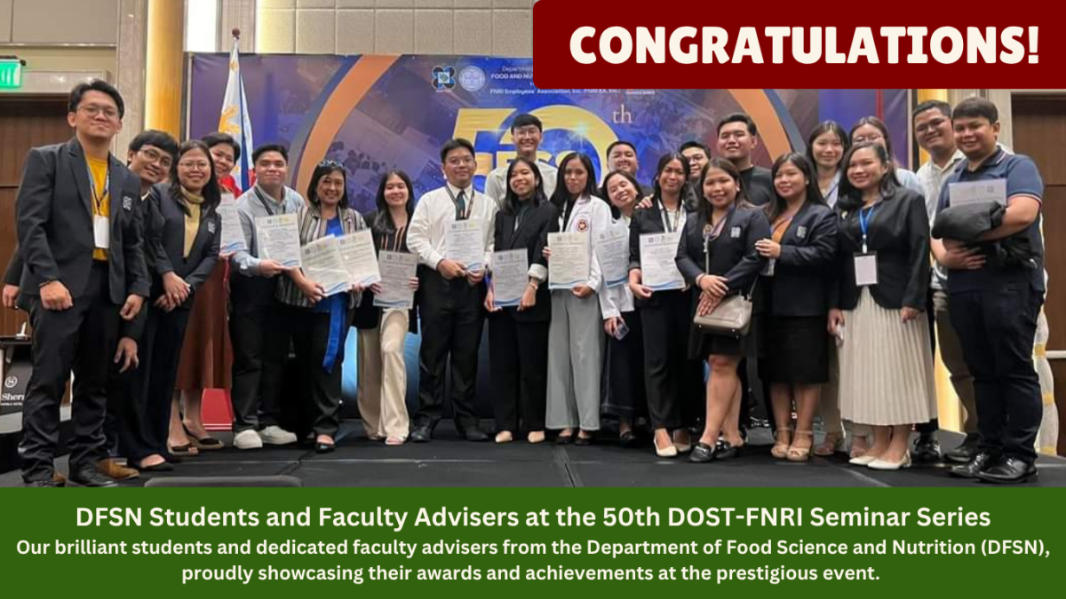 DFSN Students Win Top Honors at 50th DOST-FNRI Undergraduate Research ...